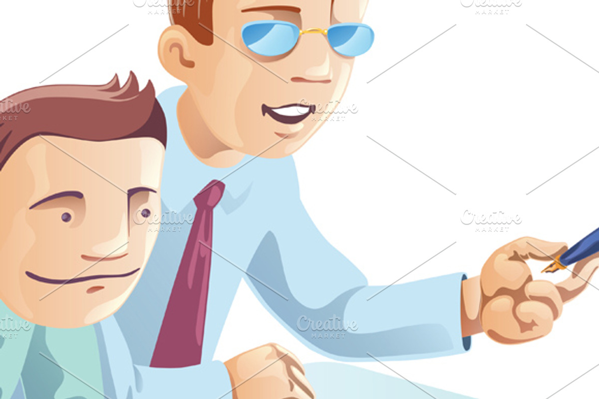 Signing the Agreement, a Person Illustration by LEKS illustrations