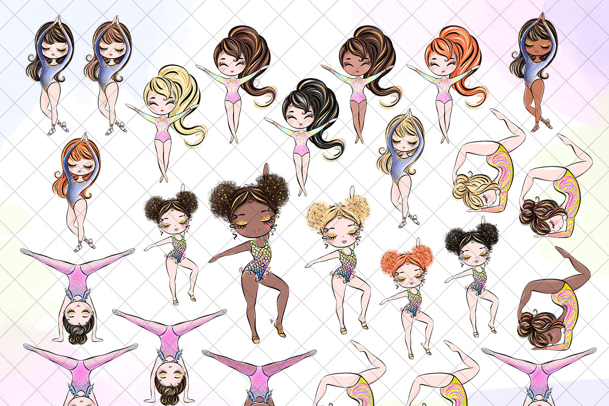 Gymnastics Clipart, a Sport Illustration by Masha Studio