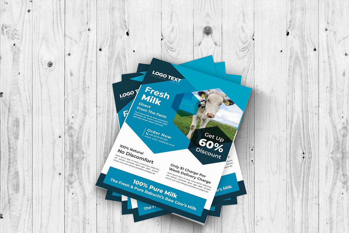 Creative Milk Flyer Design Templates, a Flyer Template by MRI STUDIO ...