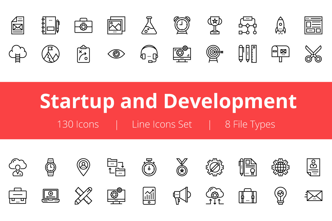 125+ Startup and Development Icons, an Outline Icon by Prosymbols
