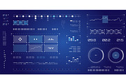 Futuristic user interface. Spaceship screen elements set. Infographic ...
