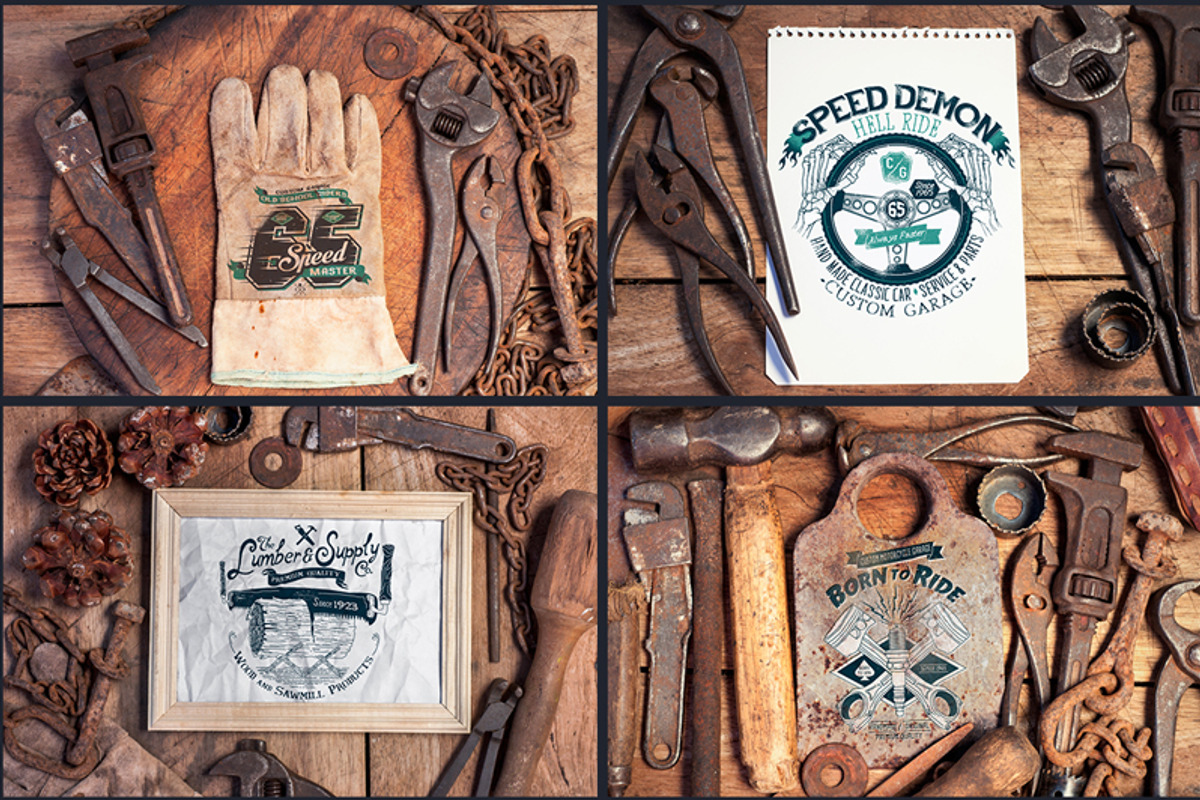 15 Vintage Mockups, a Mockup by PaperBat