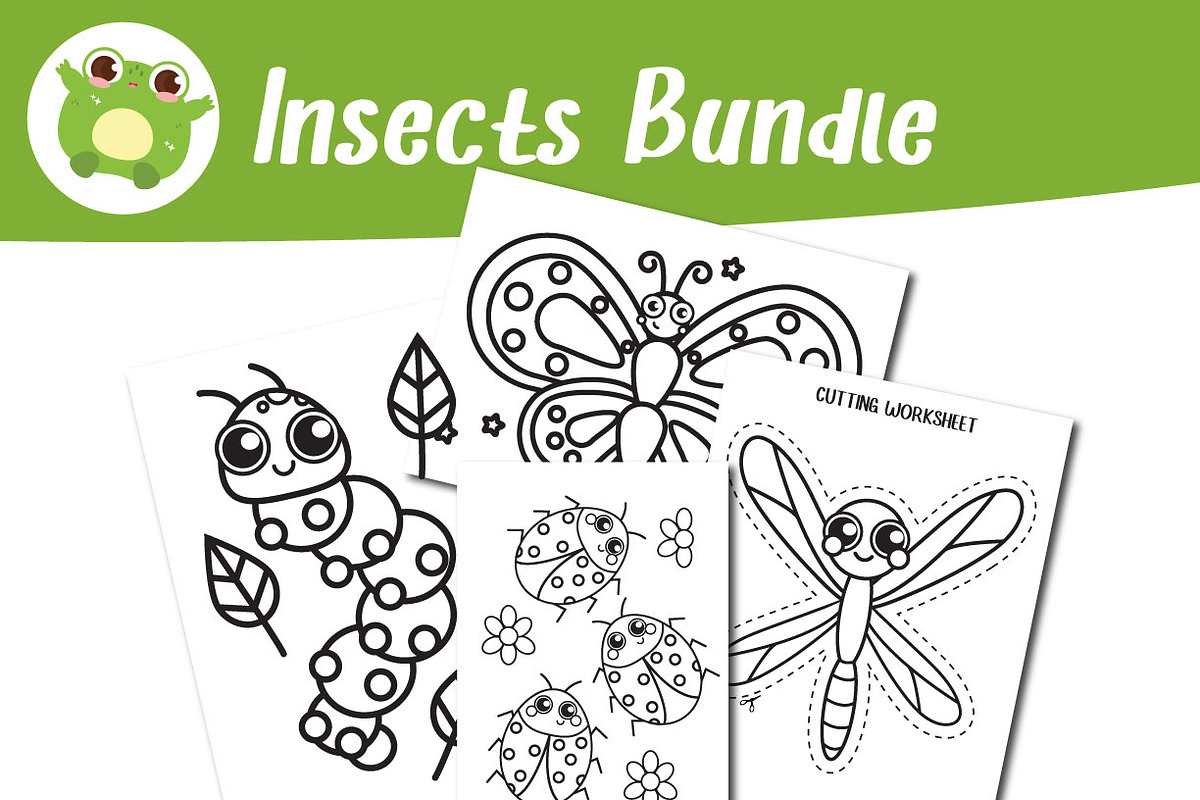 Insects Template BUNDLE Printable, an Education Illustration by Easy Hop
