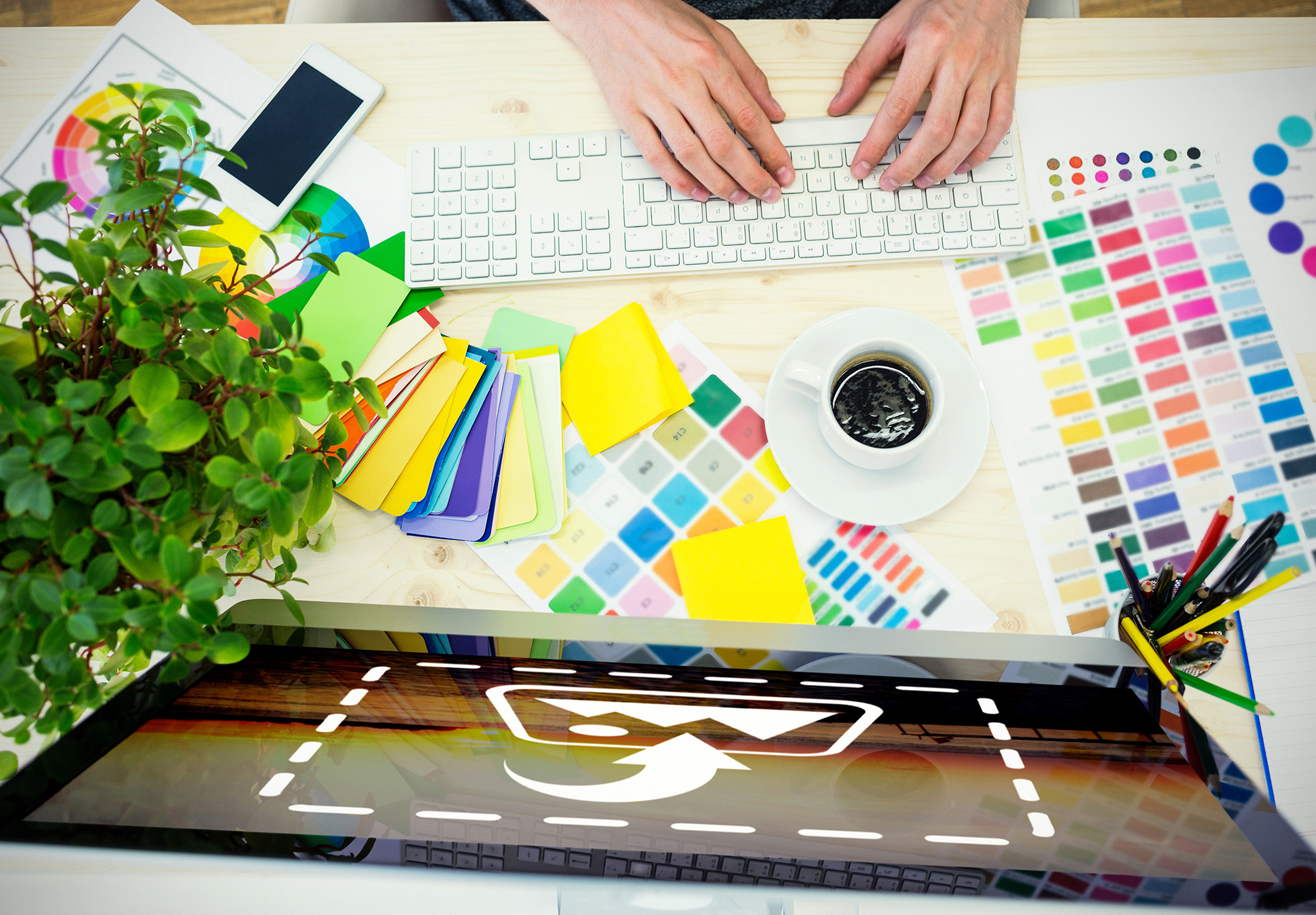 Graphic Designer Using Computer, a Templates & Theme by wavebreak