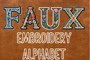 Faux Embroidery Stitch Alphabet Bundle