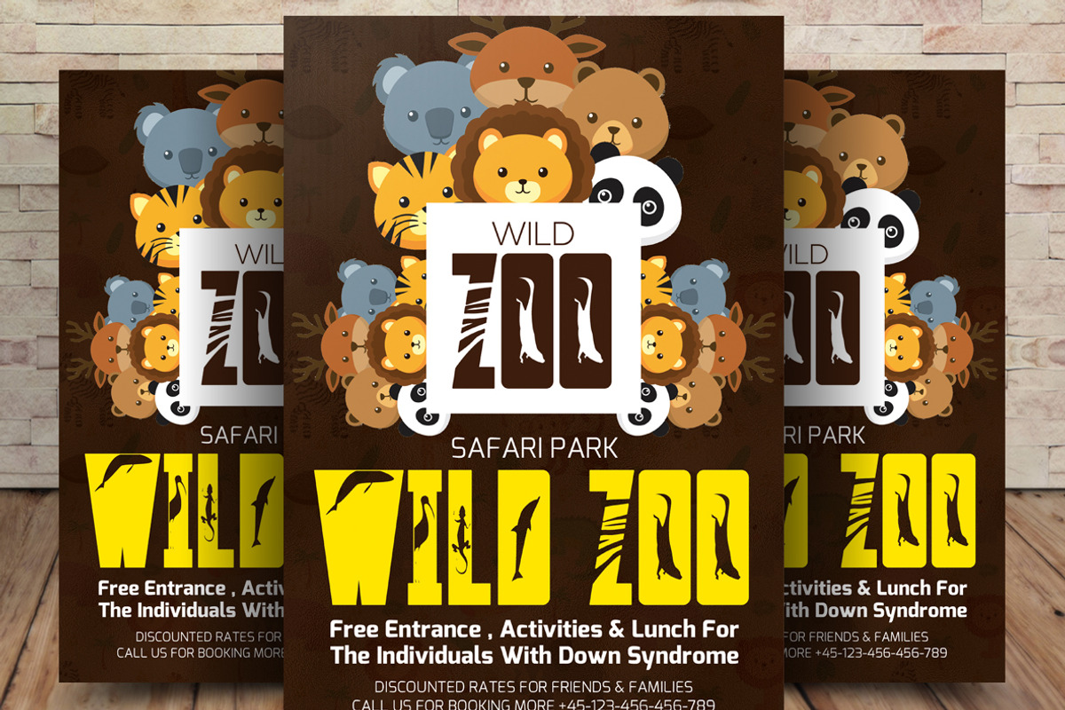 Wild Life Zoo Flyer, a Flyer Template by graphicforest