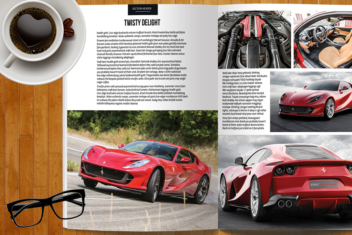 Car Magazine Template, a Magazine Template by Red Cactus Creative