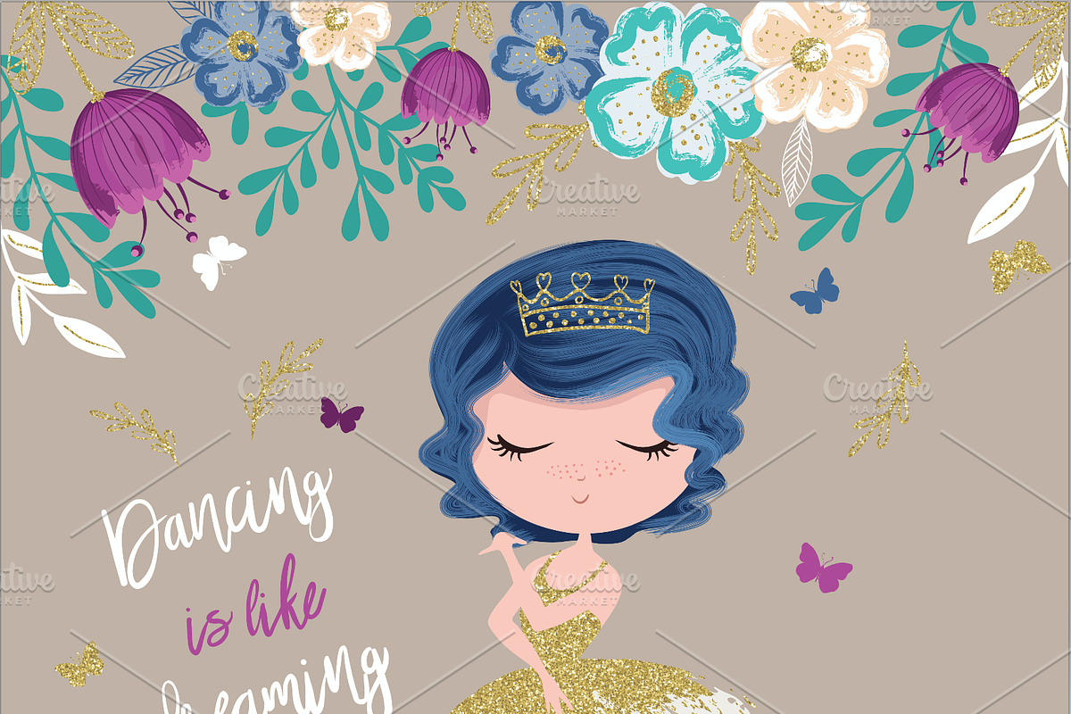 Cute Girl Print & Pattern, a Decorative Illustration by StudioLondon ...