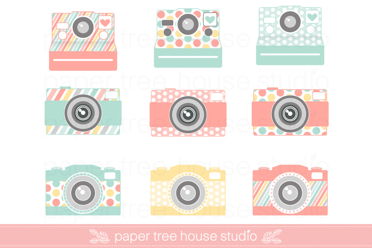 Camera Clip Art Set, an Illustration by Paper Tree House Studio