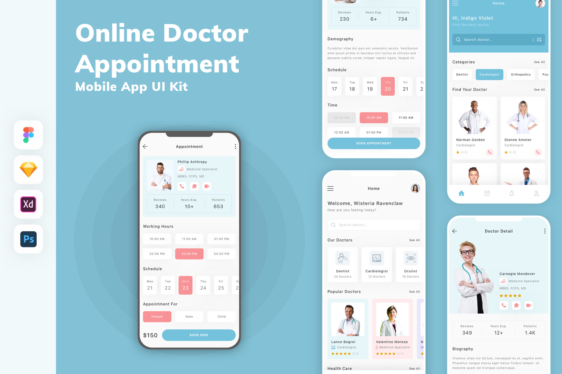 Online Doctor Appointment App UI Kit, an UI Kit Template by uicube