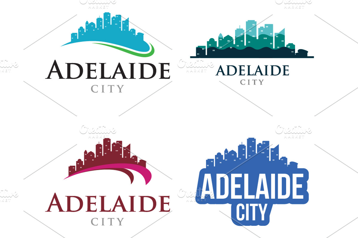 4 - Adelaide Skyline Landscape Logo, a Branding & Logo Template by ...