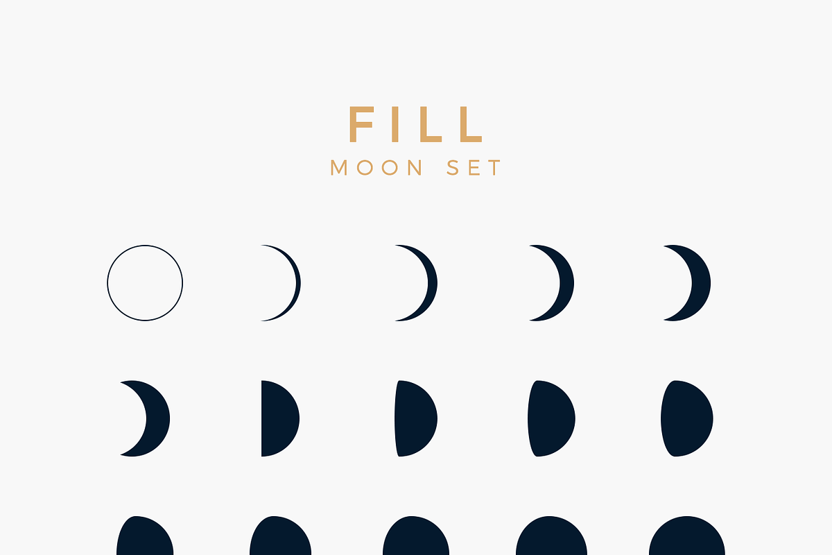 Moon Phases Clipart Set, an Object Graphic by P.F. Creative Lab