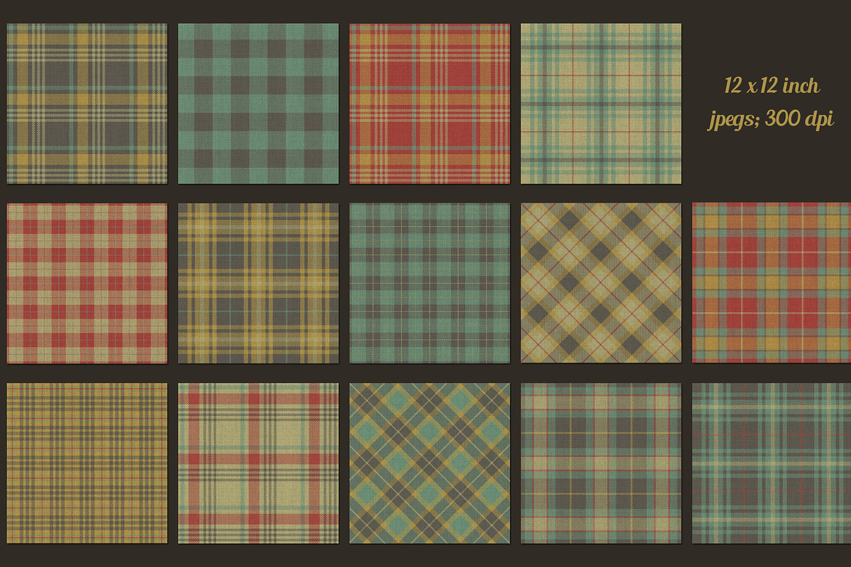 Realistic retro plaid patterns, a Pattern Graphic by Paper Farms ...