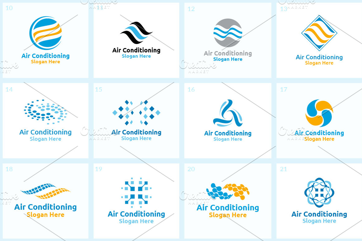 40+ Air Conditioning Logo Bundle, a Branding & Logo Template by denayunebgt