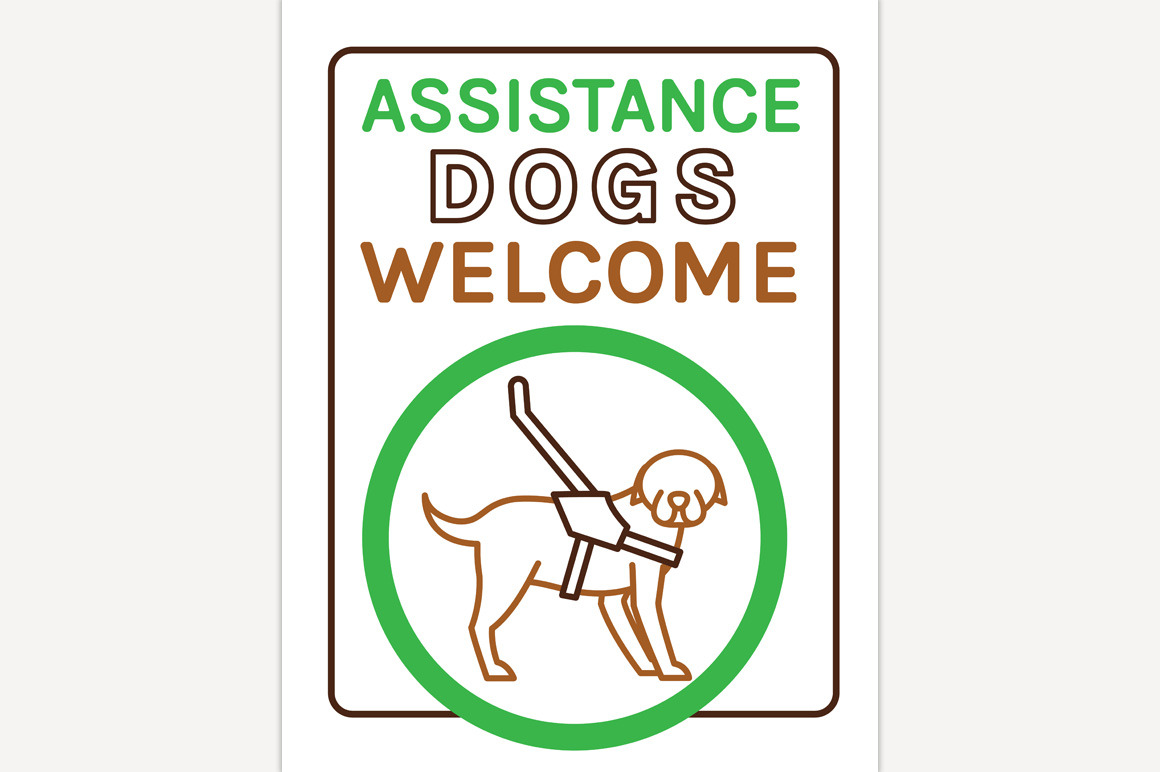 Guide dogs welcome sign, an Animal Illustration by Anna's Shop