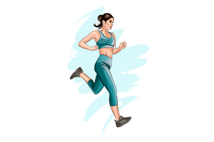 Running, sprinter, athlete, a Sport Illustration by 3D Tai