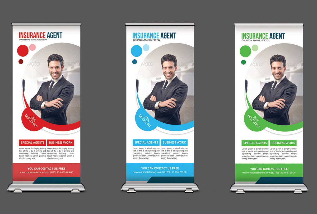 Insurance Agency Roll-Up Banner, a Flyer Template by graphicforest