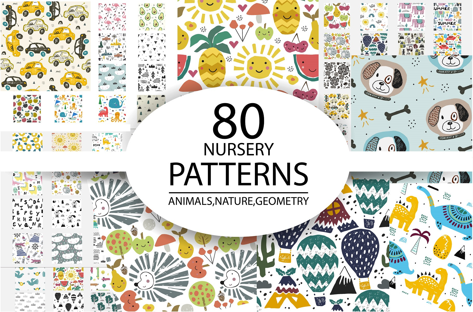 Nursery patterns bundle, a Pattern Graphic by OliaGraphics