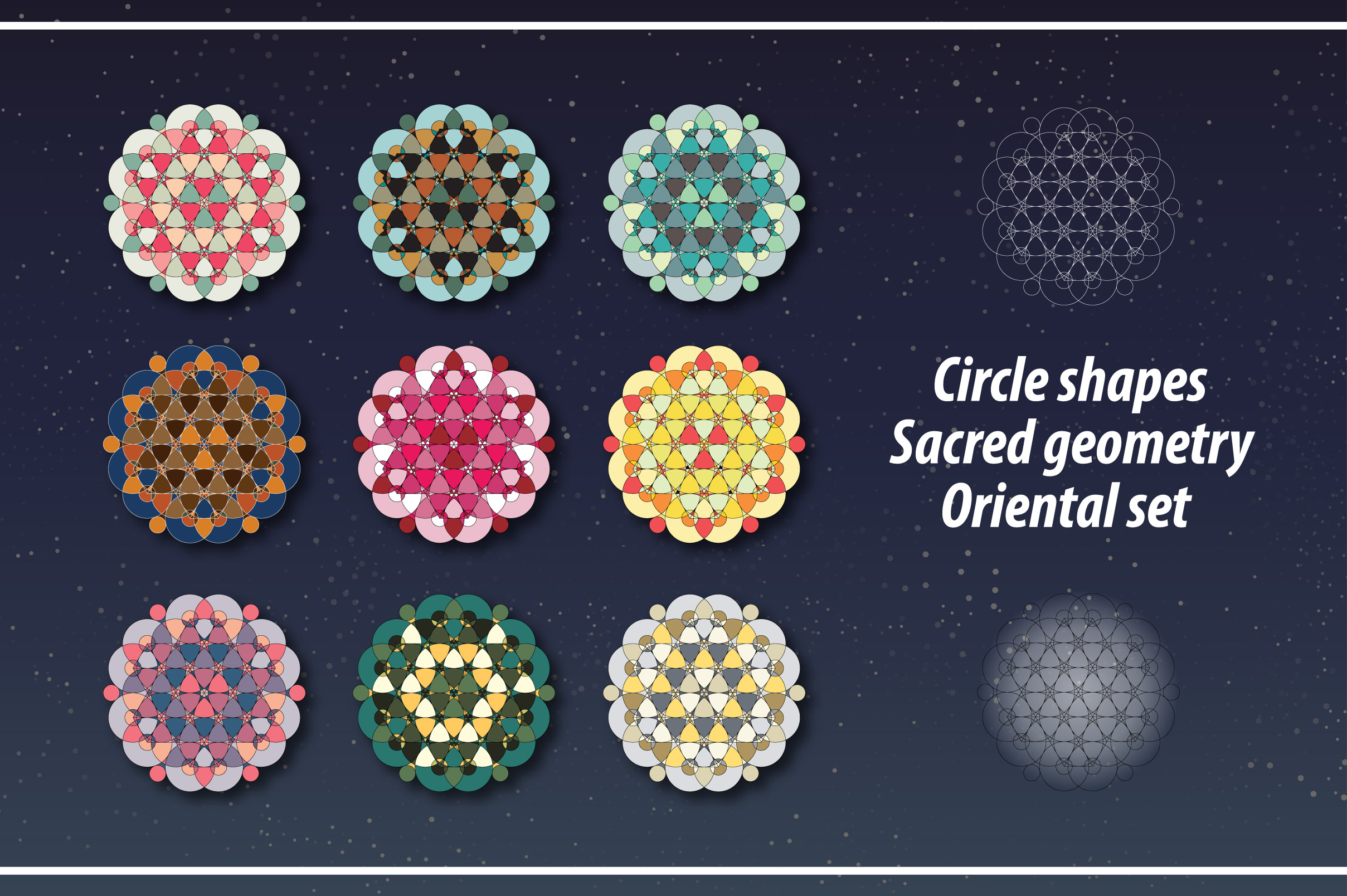 Sacred Geometry. Circle Shapes., a Decorative Illustration by MalinaShop