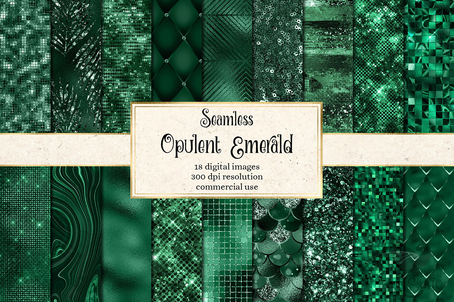 Opulent Emerald Textures, a Texture Graphic by Digital Curio