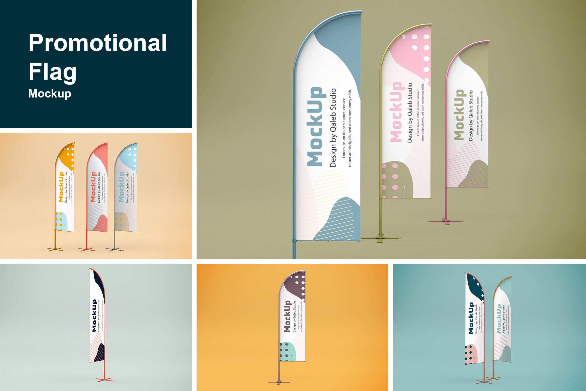 Promotional Flag Mockup, an Advertising Mockup by Qaleb Studio