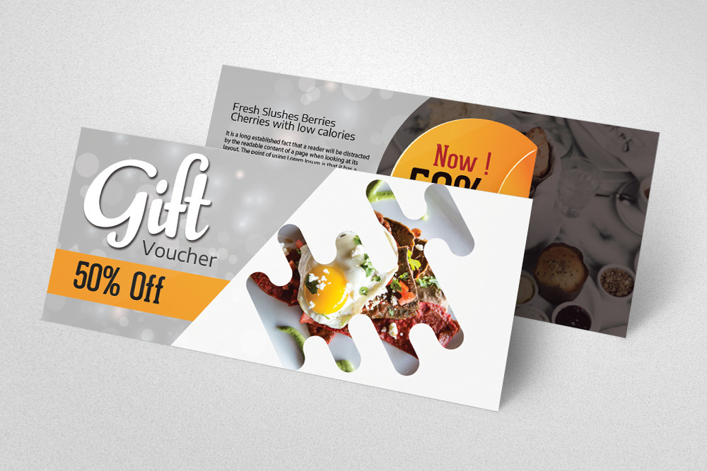 Food-Restaurant Gift Voucher, a Card Template by Business Flyers