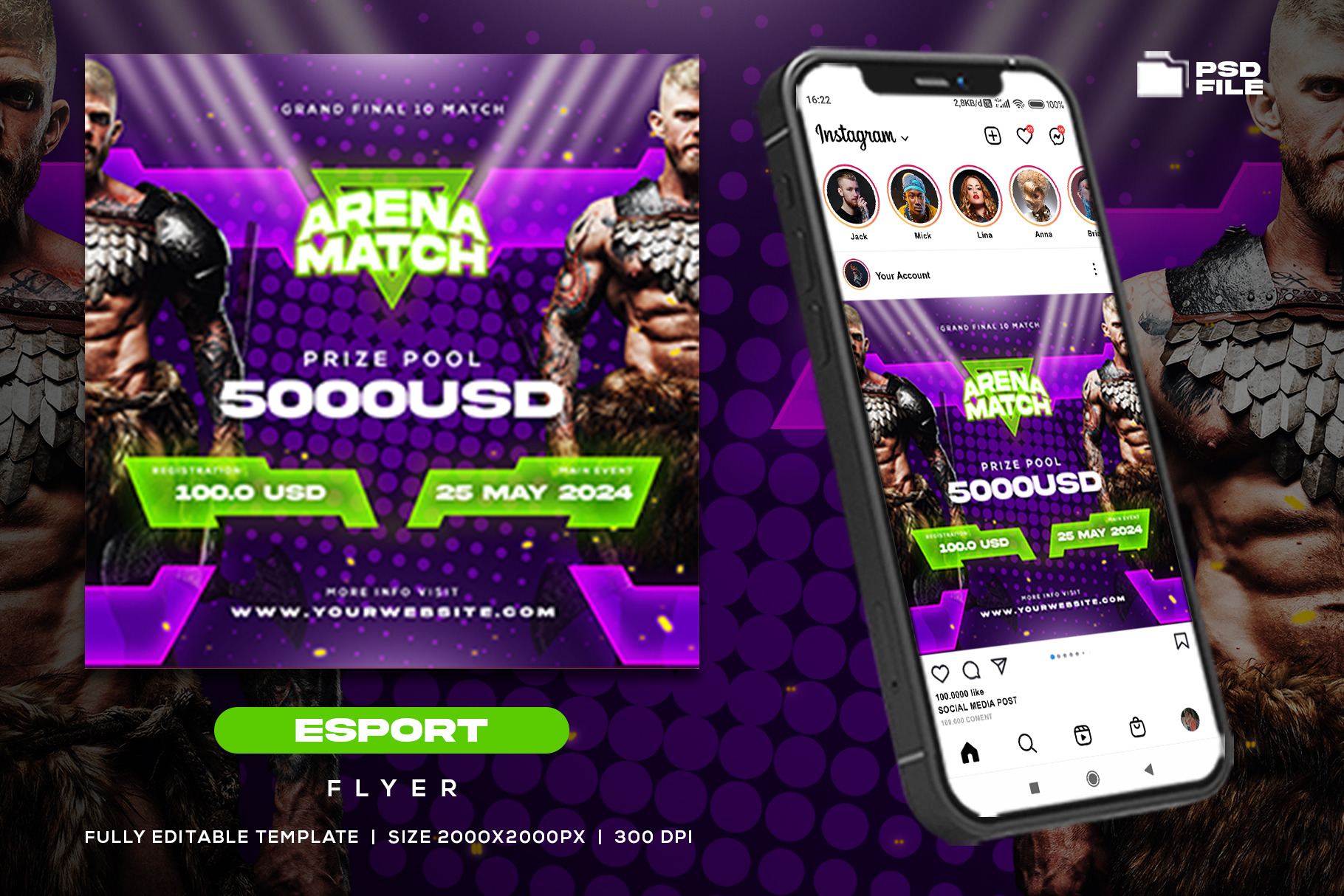 Esports Flyer Template Design, a Flyer Template by Rmbimo