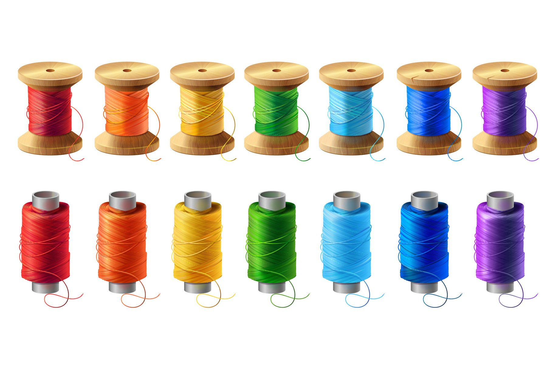 Vector set of colored thread spools, an Object Graphic by BCP.group
