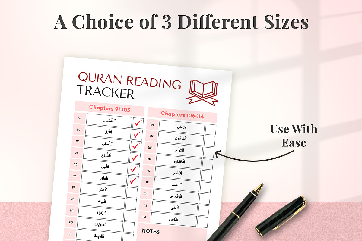 Printable Quran Reading Tracker, a Print Template by Snapybiz