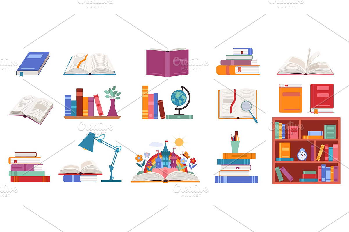 Books vector illustration set, an Object Graphic by VectorsBang