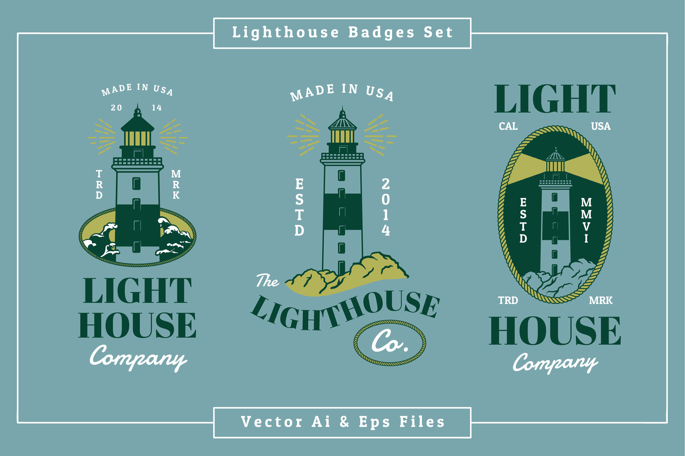 Lighthouse Badges Set, a Branding & Logo Template by Dordar.Lab