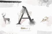 Alpine Forest - Elements & Alphabet, an Illustration by KA Designs