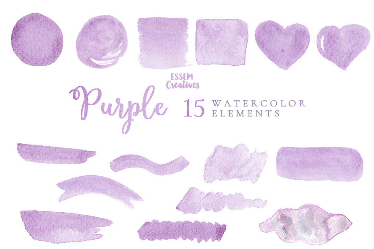Purple Watercolor Clipart, a Texture Illustration by Essem Creatives