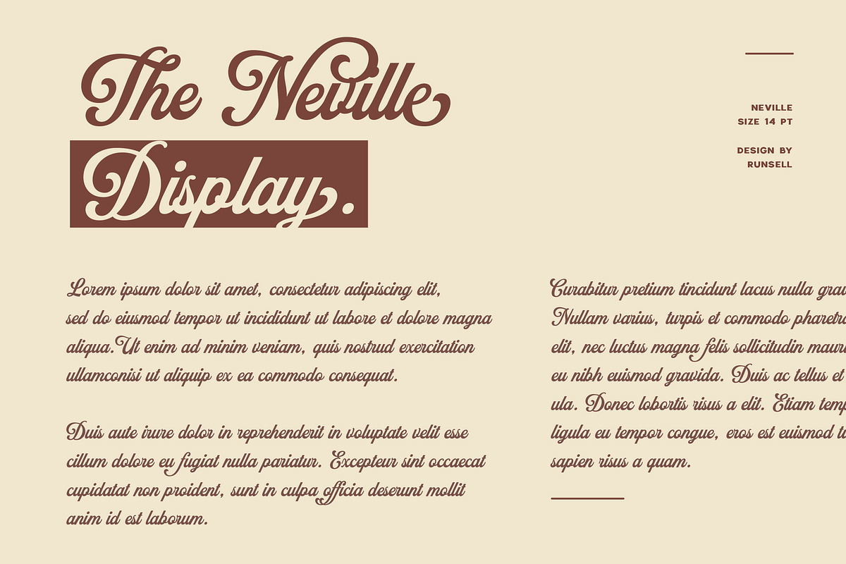 Neville Font, a Script Font by Runsell Studio