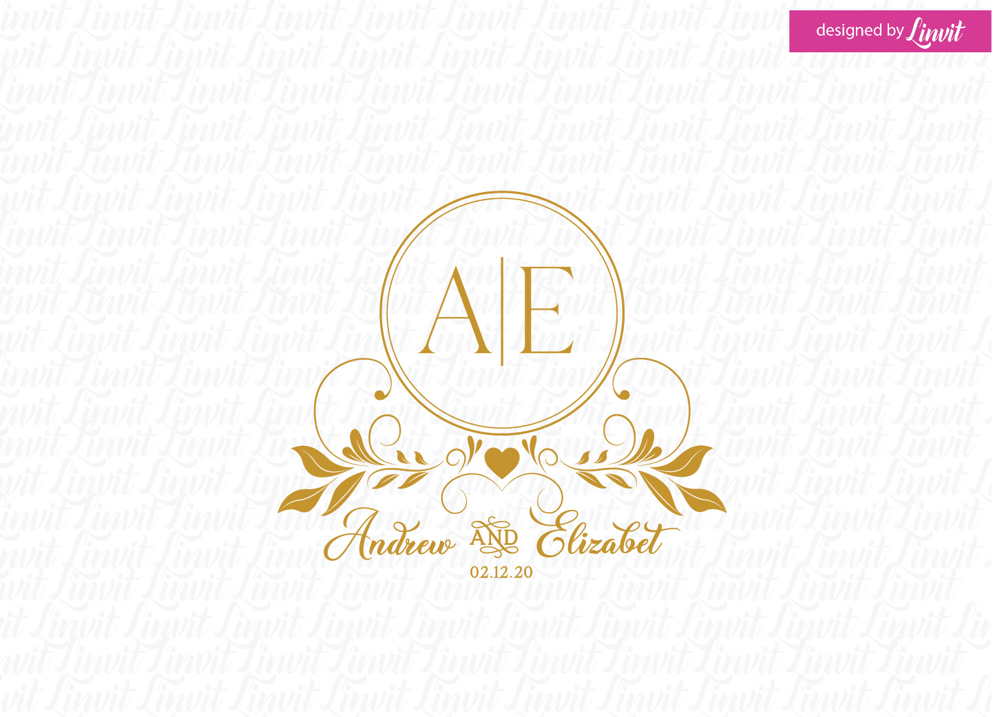 Modern Wedding Logo, a Branding & Logo Template by Linvit