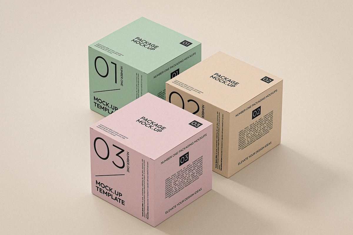 Square Boxes Mockup, a Packaging Mockup by Designer Dude | Creative Market