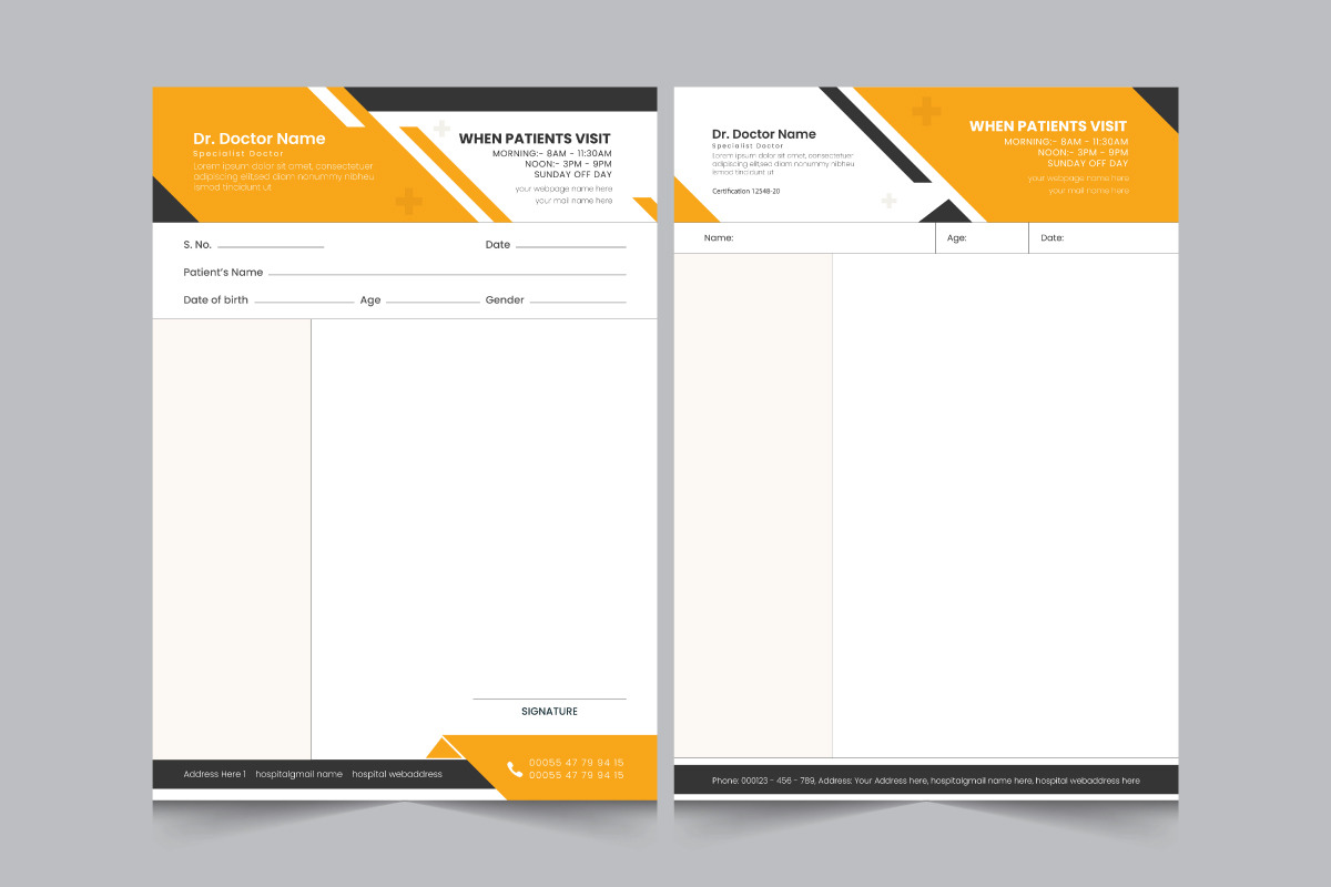 Set of doctor prescription template, a Stationery Template by ...