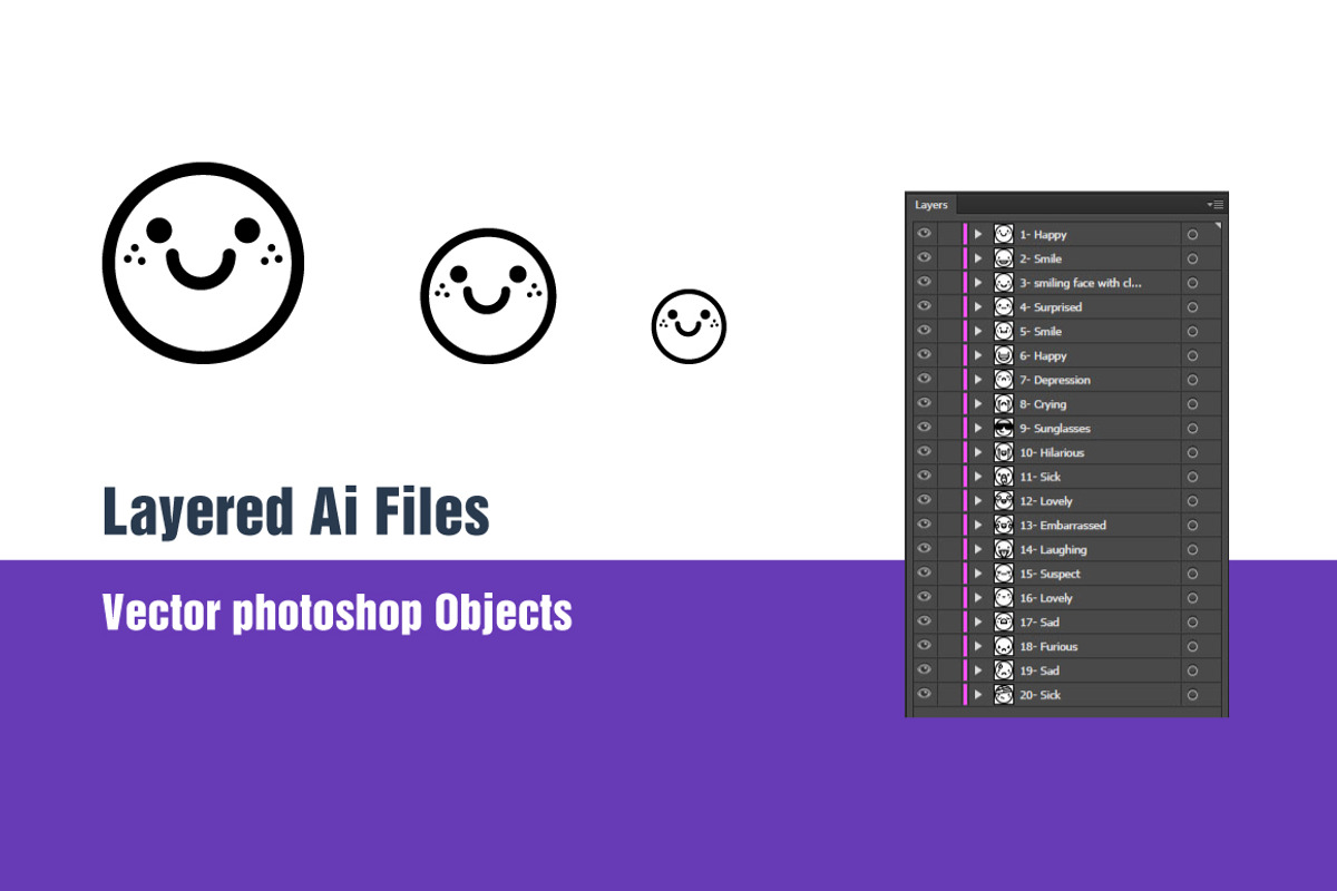 Emoticons, an Outline Icon by Sooodesign