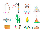 Indians icon vector set, a Decorative Illustration by RocketArt