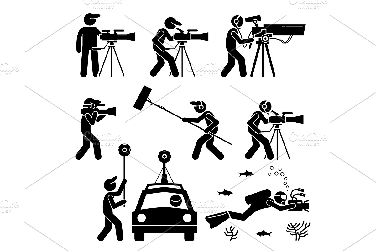 Videographer Filmmaker Cameraman, an Icon by Leremy Stick Figures ...