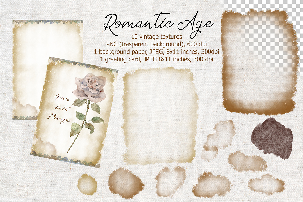 Romantic Age. Vintage watercolor set, a Decorative Illustration by ArtPavo