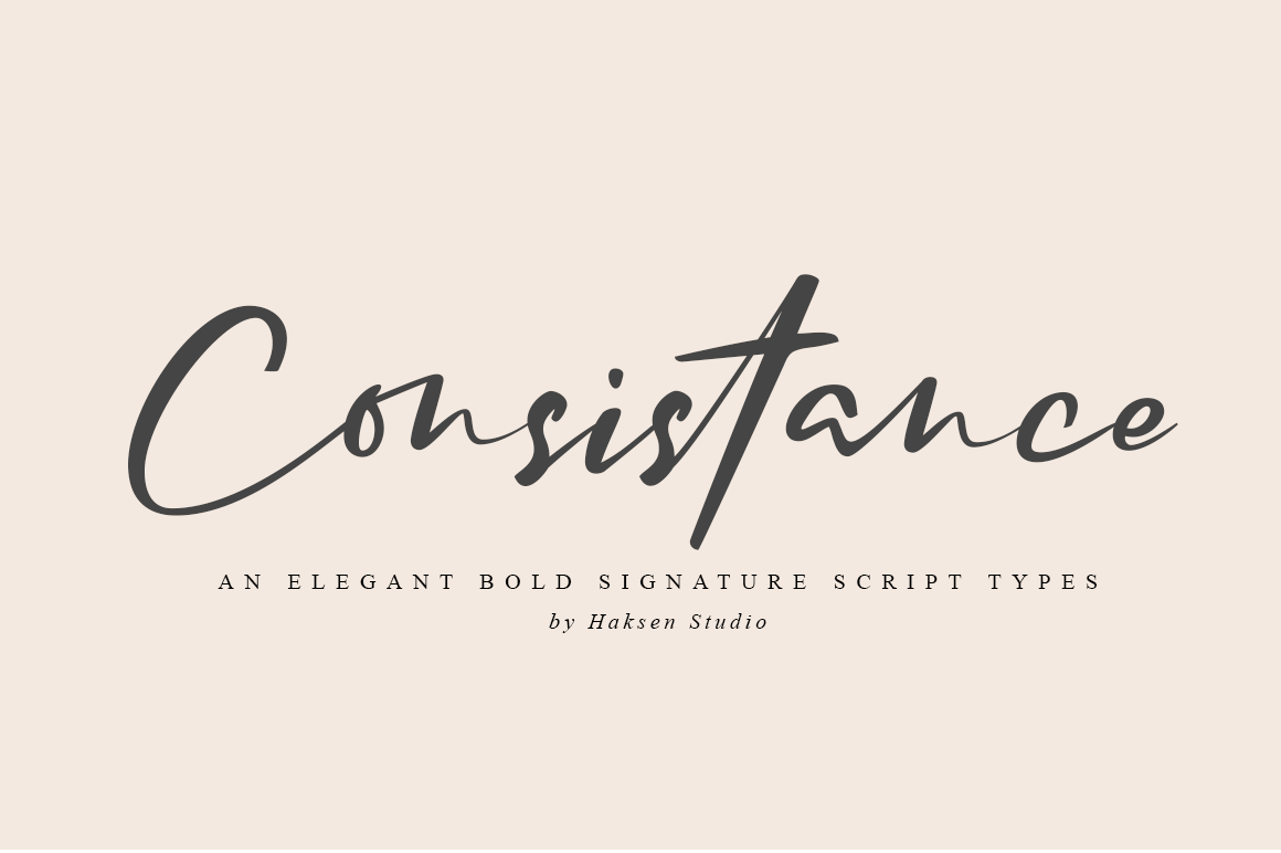 Consistance Bold Signature Script, a Script Font by Haksen