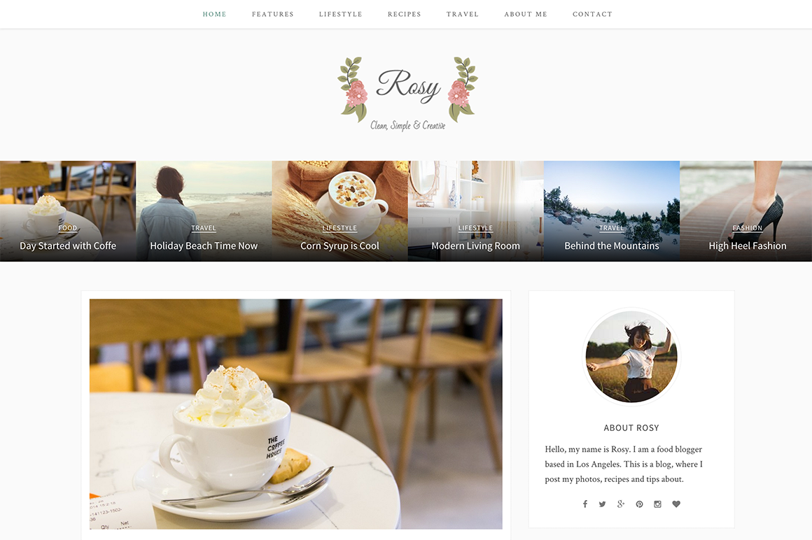 Rosy- Beautiful WordPress Blog Theme, a WordPress Template by ShapedTheme