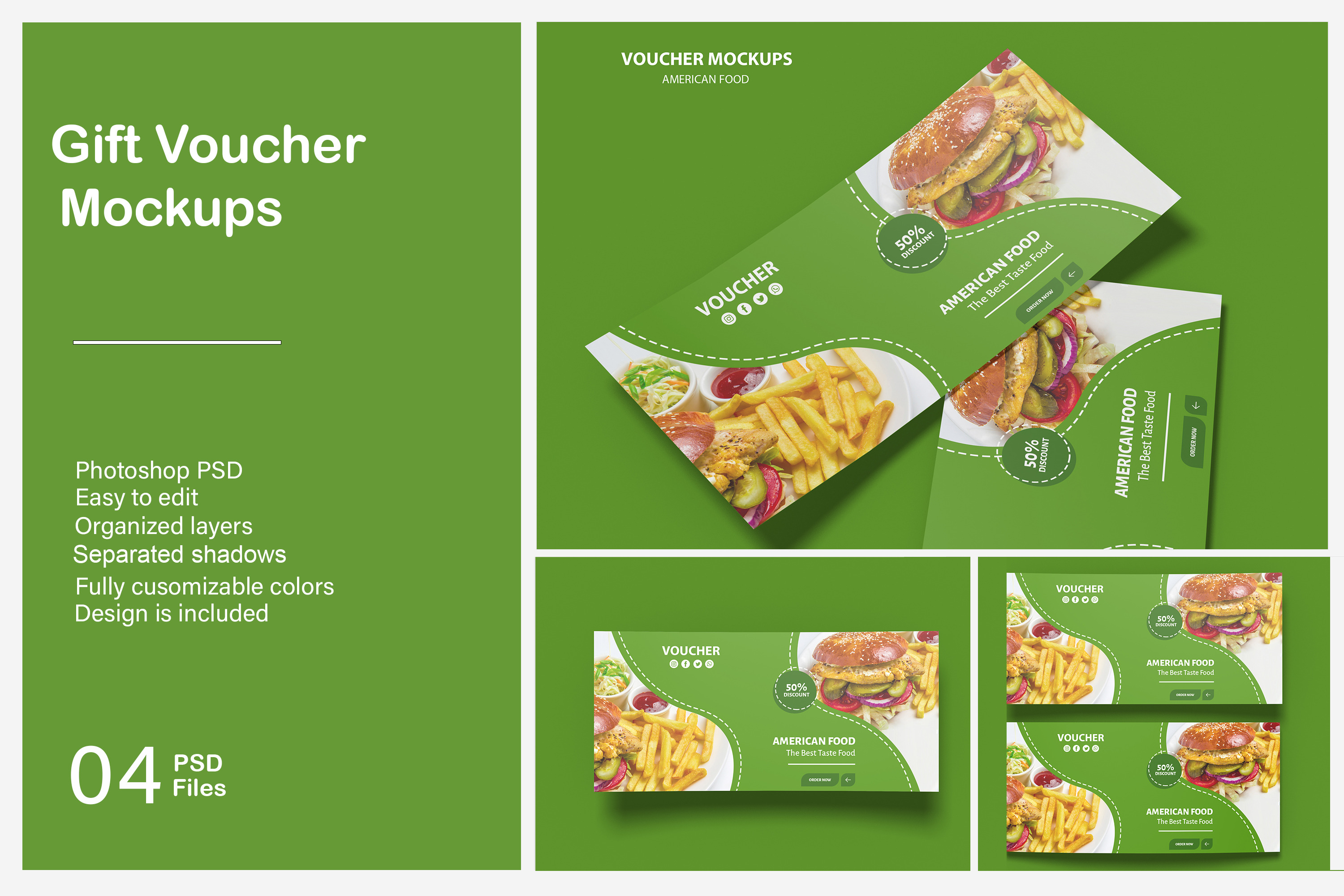 Gift Voucher Mockup, a Print Template by mahhyud