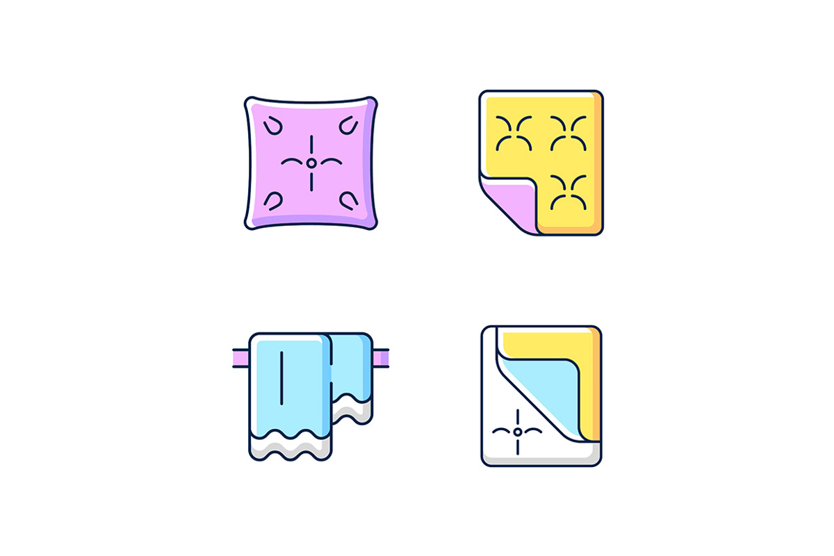 Household cloth RGB icons set, an Outline Icon by bsd studio | Creative ...
