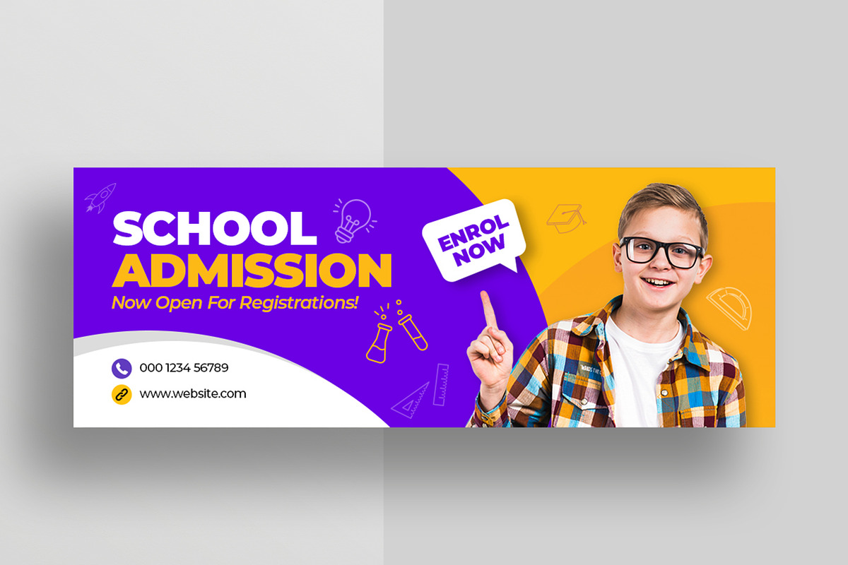 Kids Education Facebook Cover, a Social Media Template by DesignOriel