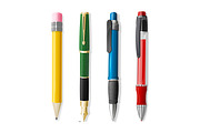 Realistic 3d Pen and Pencil Set., an Object Graphic by Vector and Templates
