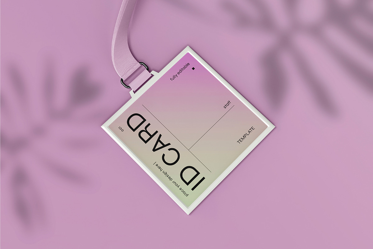 3d Square ID Holder Mockup, a Product Mockup by The Rose Project