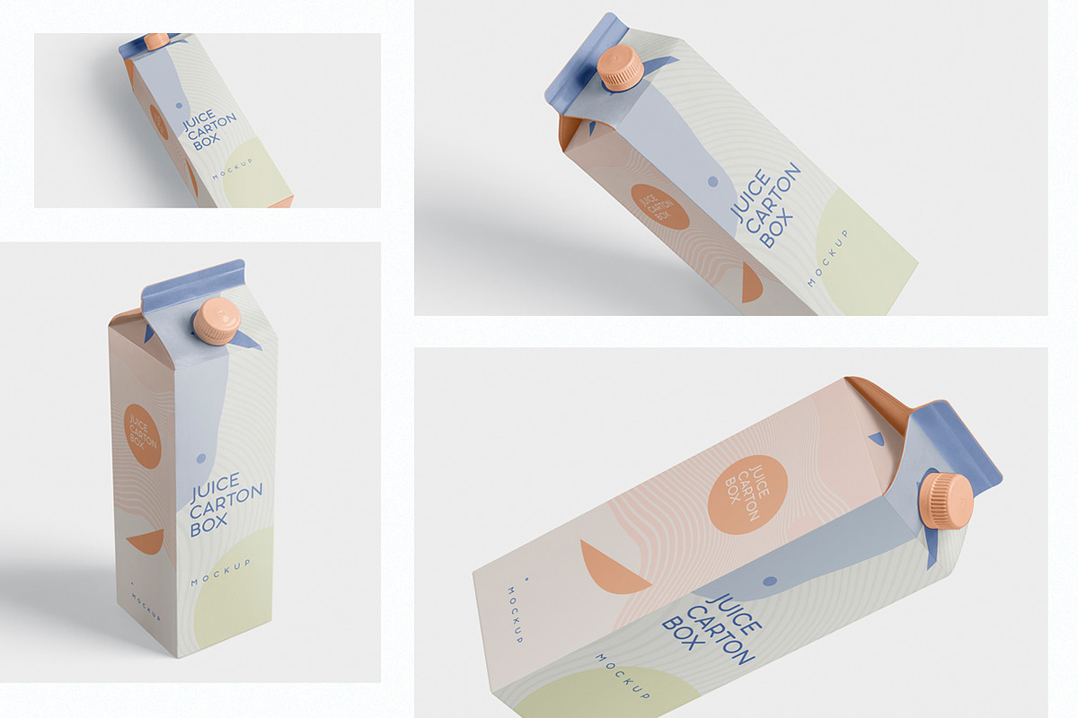 Juice / Milk Mockup - 1L Carton Box, a Packaging Mockup by GfxFoundry