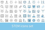 STEM education icons set, an Outline Icon by Venomous Vector